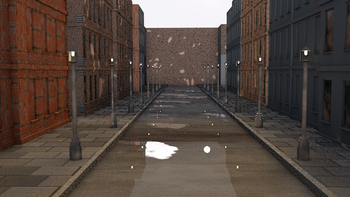 Wet Street Free 3D Model - .C4d - Free3D