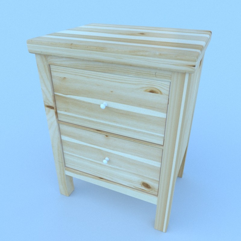 Wooden bedside table Free 3D Model - .max - Free3D