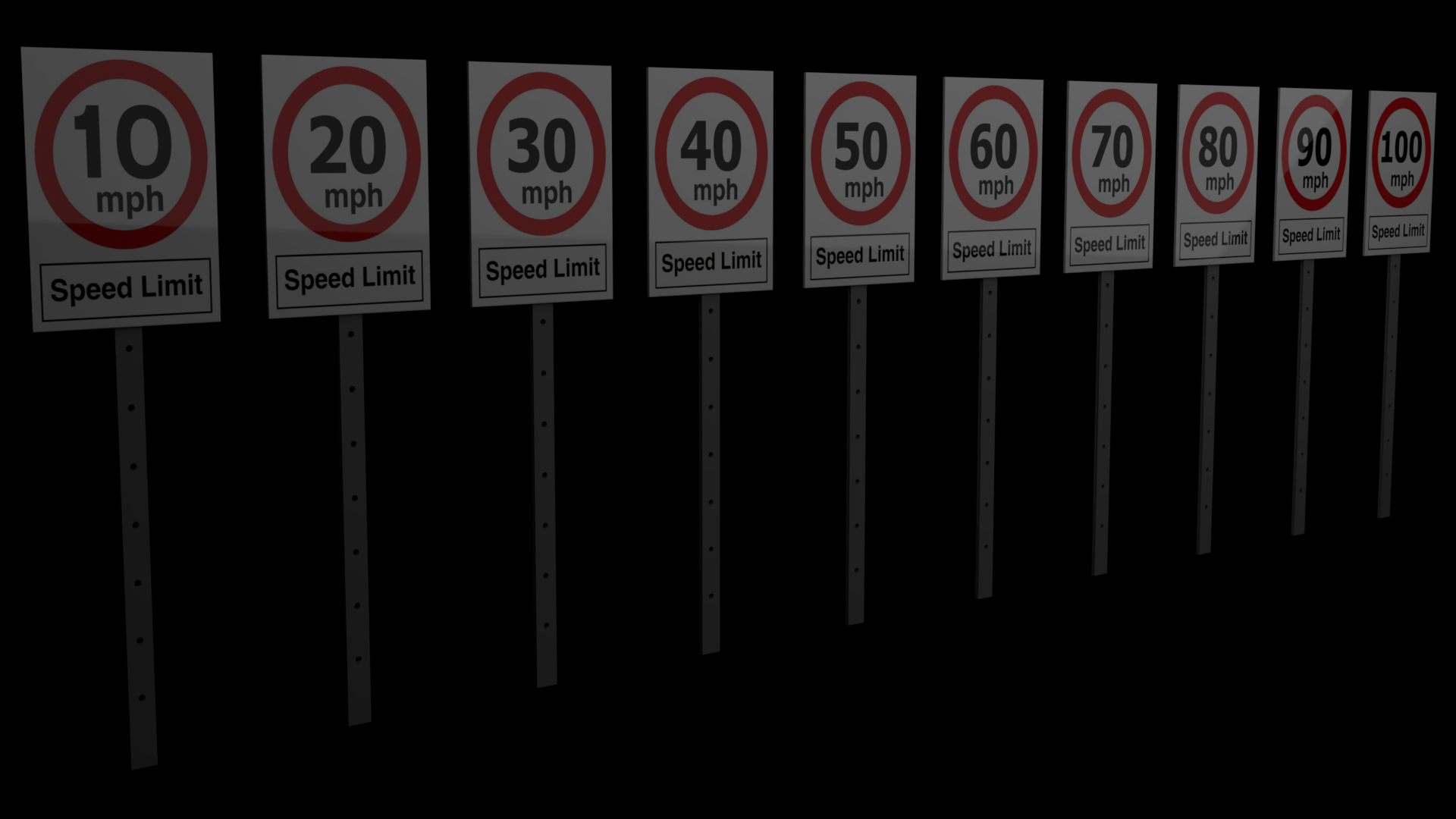 Speed Limit Signs Free 3D Model - .blend - Free3D