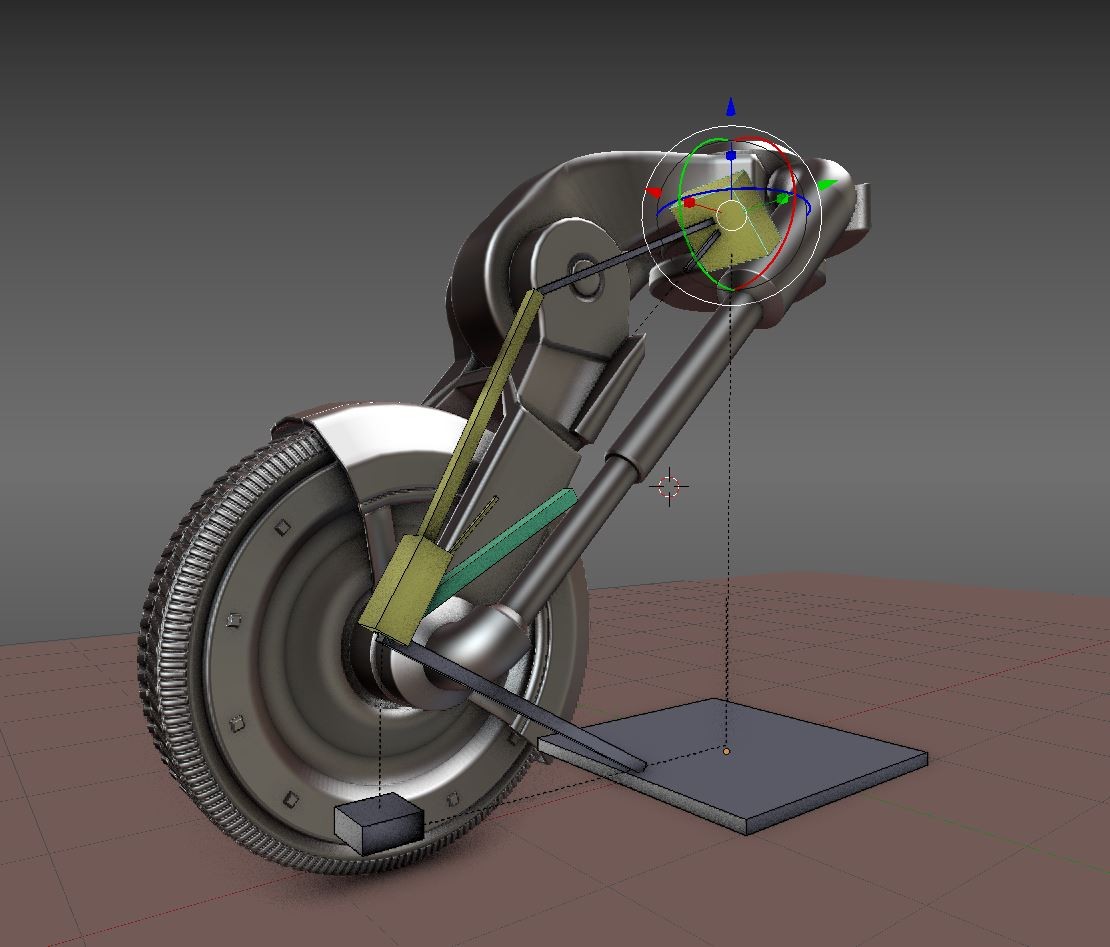 Simple wheel rig with hydraulics Free 3D Model - .tbscene .stl . .obj ...