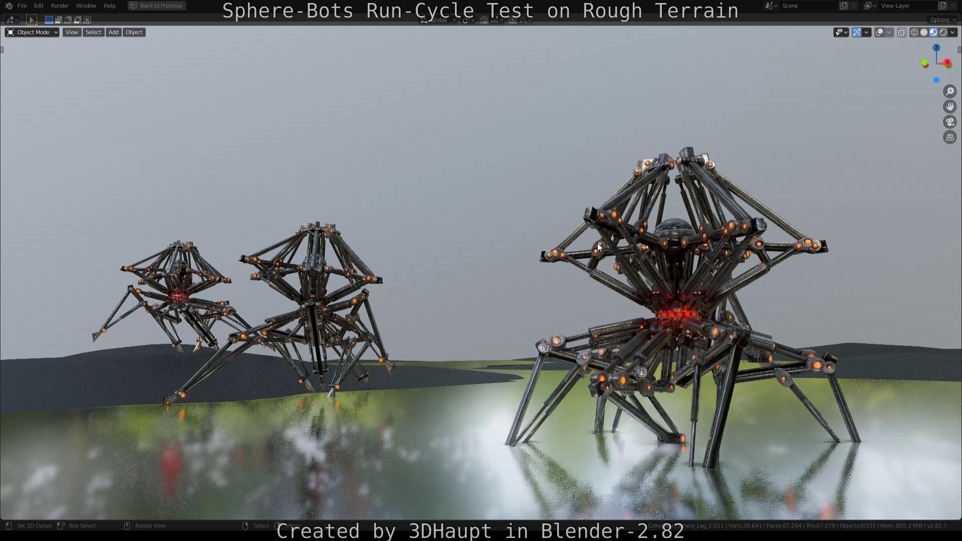 Sphere-Bots Run-Cycle Test on Rough Terrain Free 3D Model - .png .jpg ...