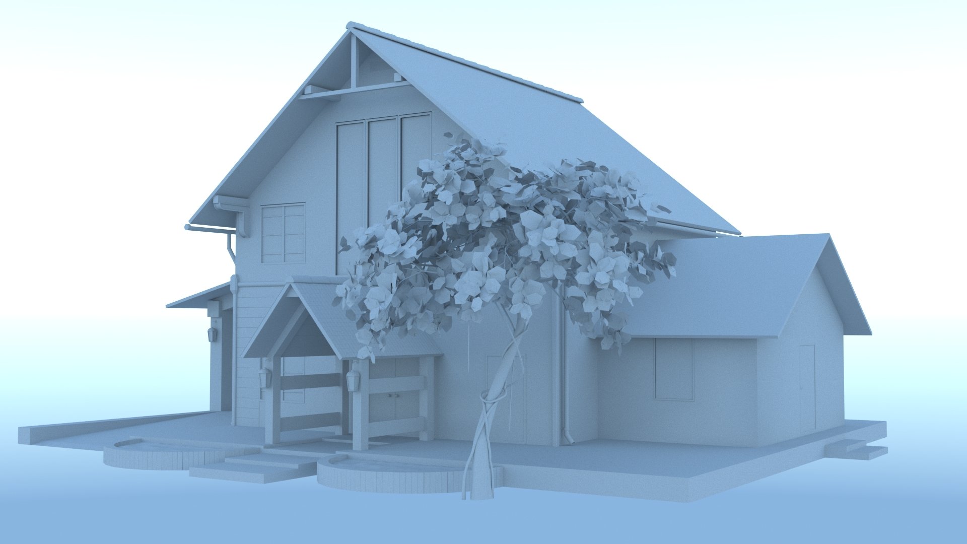 Country house Free 3D Model - .obj - Free3D