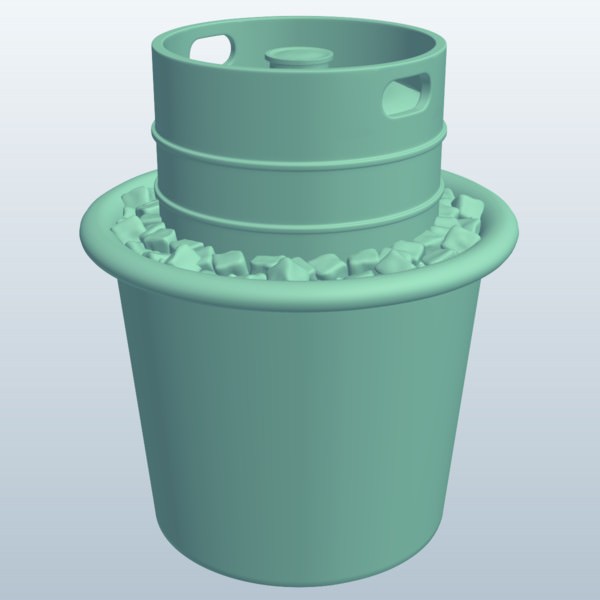 Beer Keg in Tub V2 Free 3D Model - .obj .stl - Free3D