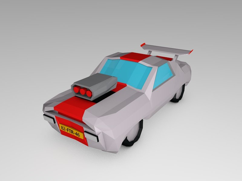 Low poly muscle car Free 3D Model - .c4d .fbx - Free3D