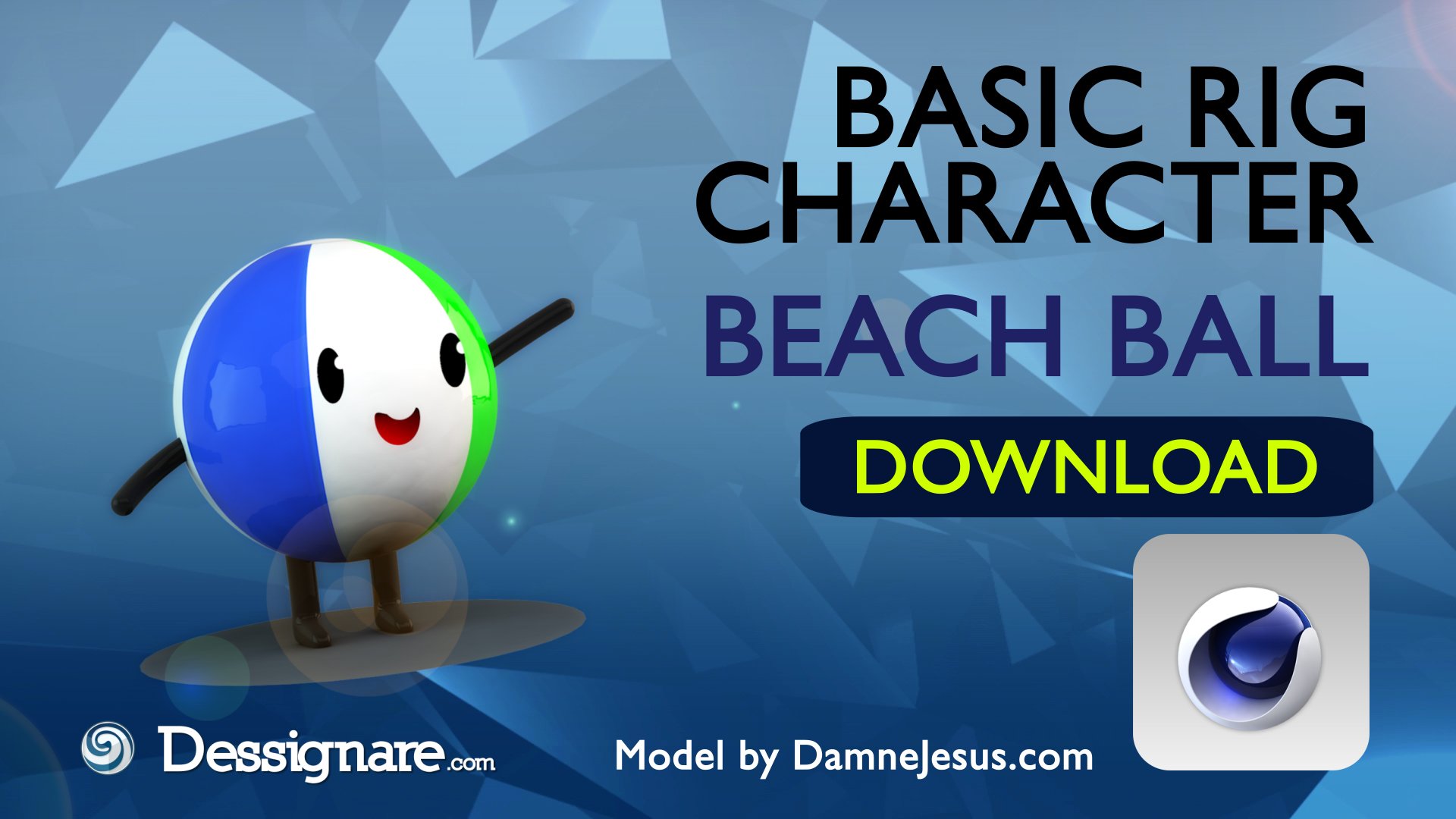 Beach Ball - Cartoon character Rig Free 3D Model - .c4d - Free3D