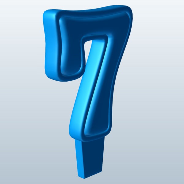 Number 7 v1 Free 3D Model - .obj .stl - Free3D