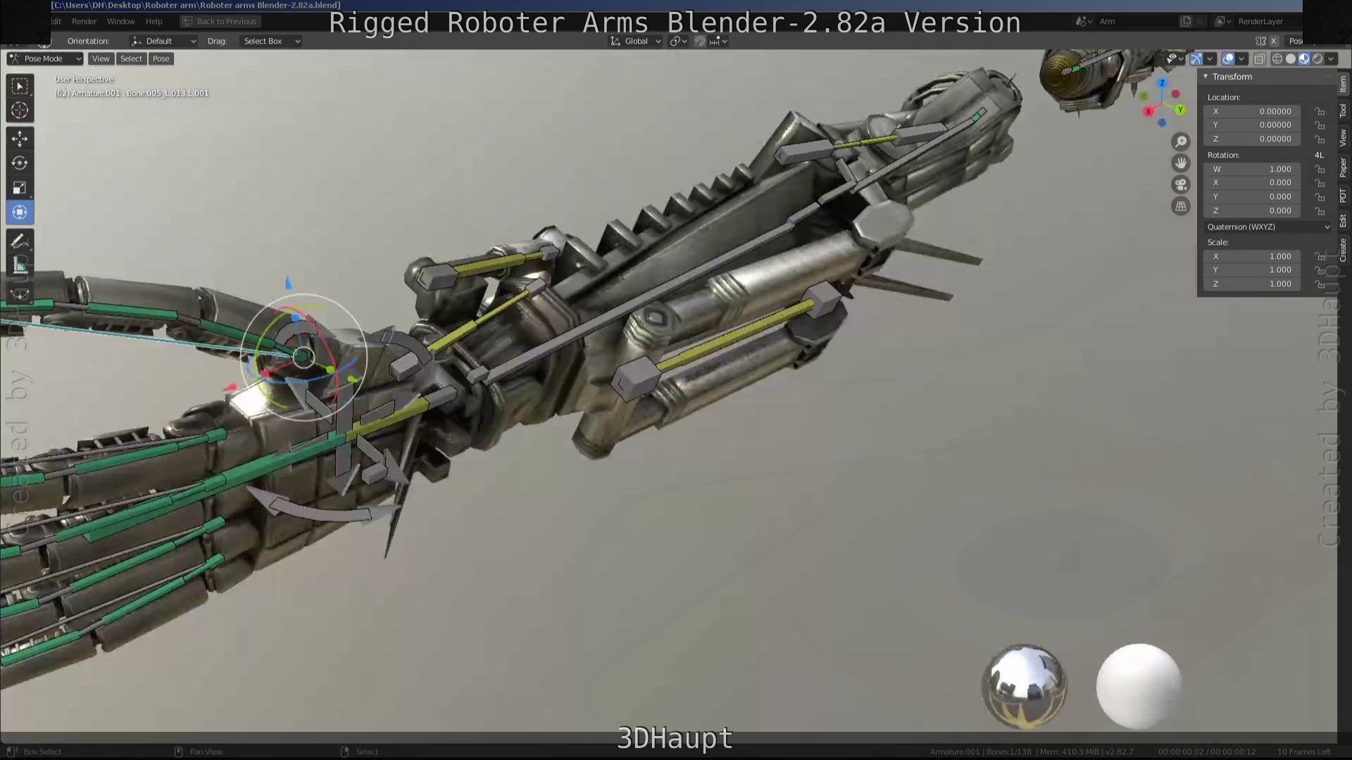 Rigged Robot Arms Blender-2.82a Version Free 3D Model - .jpg .blend ...