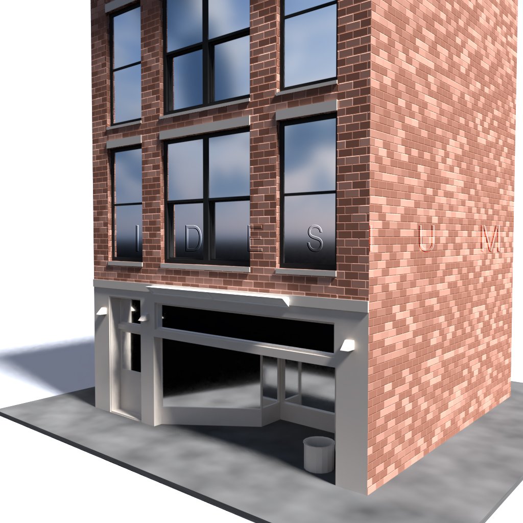 Red Brick Building Free 3D Model - .3ds .obj .blend .fbx .mtl - Free3D