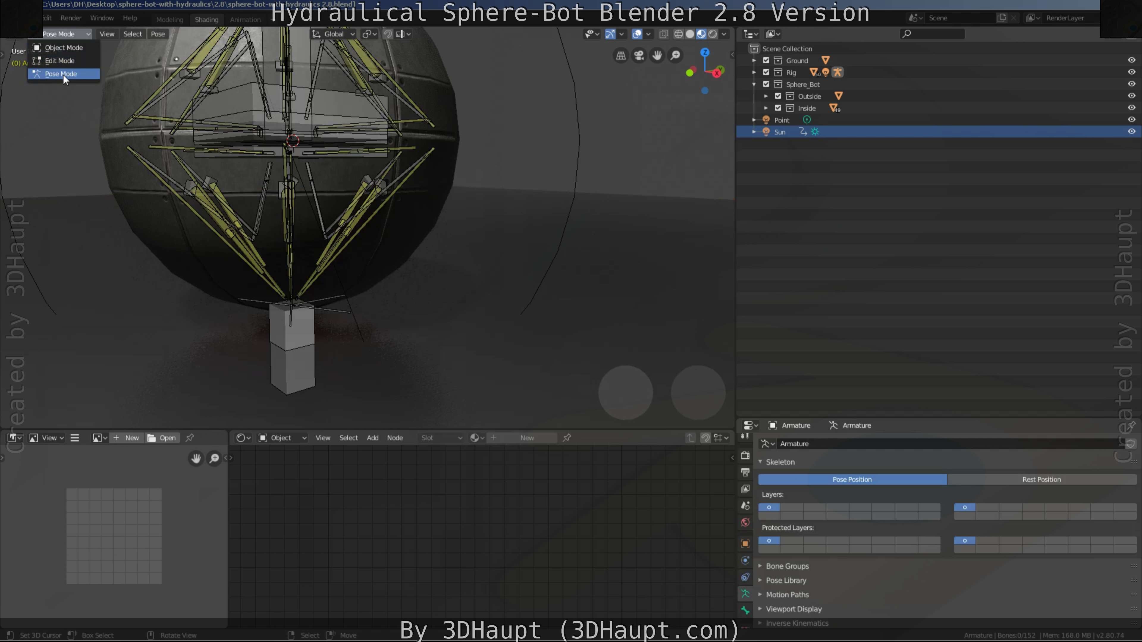 Sphere-Bot 2.8 Version Free 3D Model - .blender .textures .fbx .x .dae ...