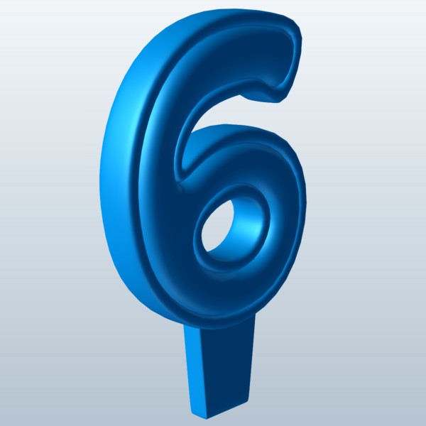 Number 6 v1 Free 3D Model - .obj .stl - Free3D