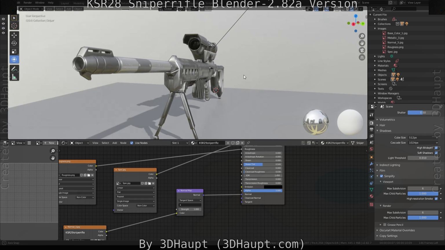 KSR28 Sniperrifle Blender 2-82a Version Free 3D Model - .textures .stl ...