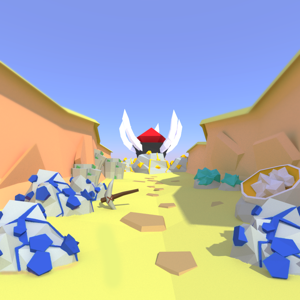 Low Poly Ores and Pickaxes Free 3D Model - .blend - Free3D