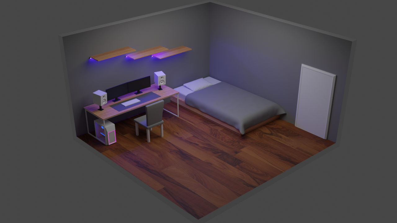 ISOMETRIC ROOM Free 3D Model - .blend - Free3D