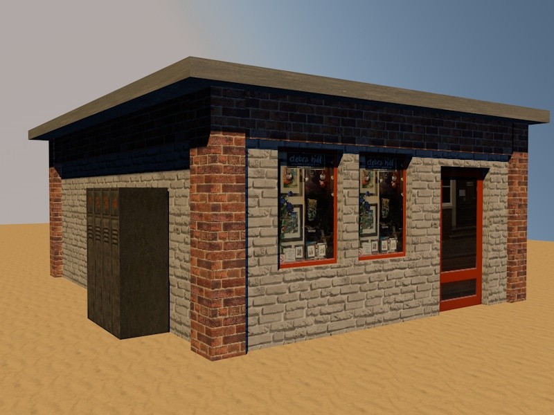 Small town shop Free 3D Model - .c4d .fbx - Free3D