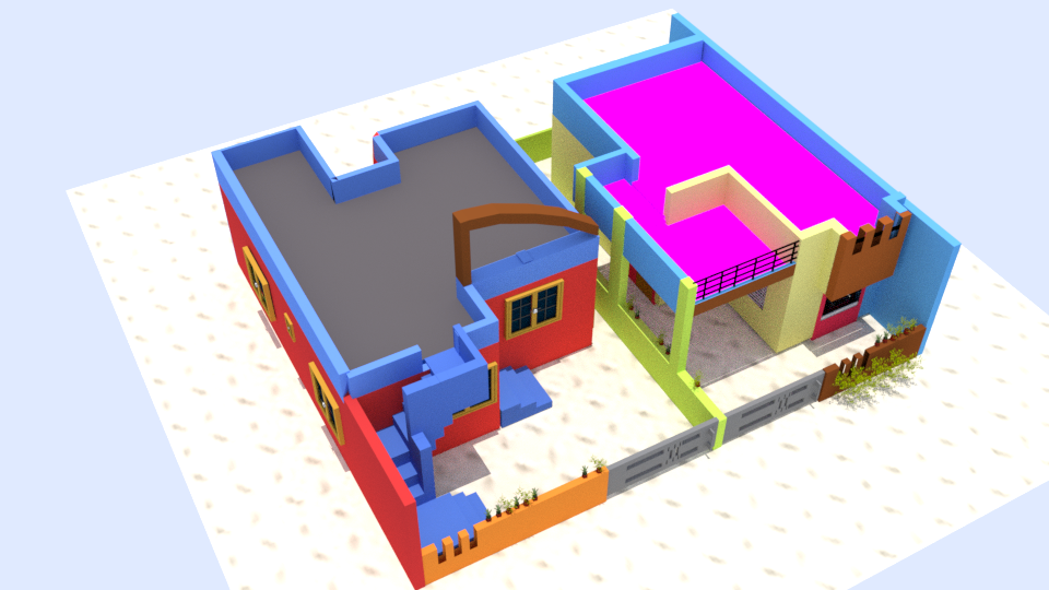 Two modern house Free 3D Model - .blend - Free3D