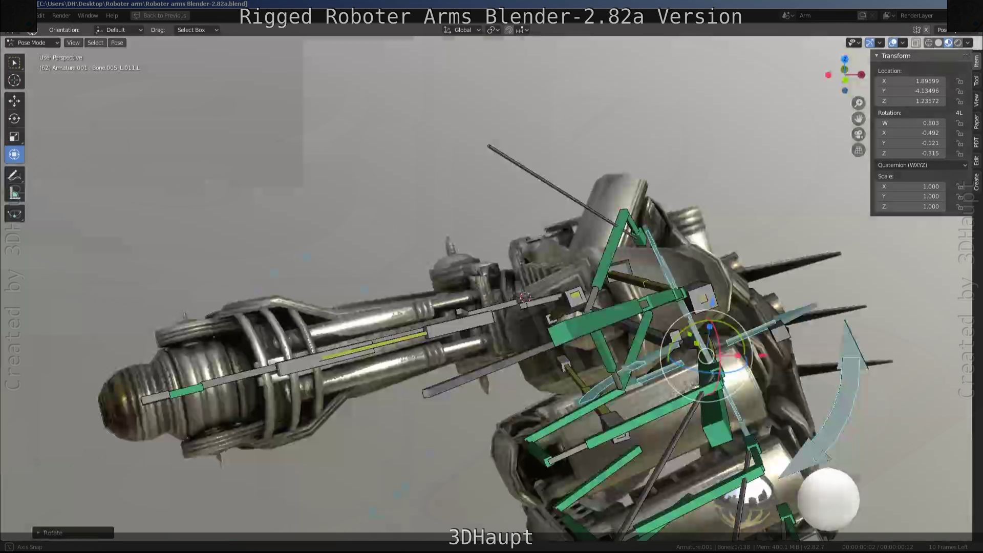 Rigged Robot Arms Blender-2.82a Version Free 3D Model - .jpg .blend ...