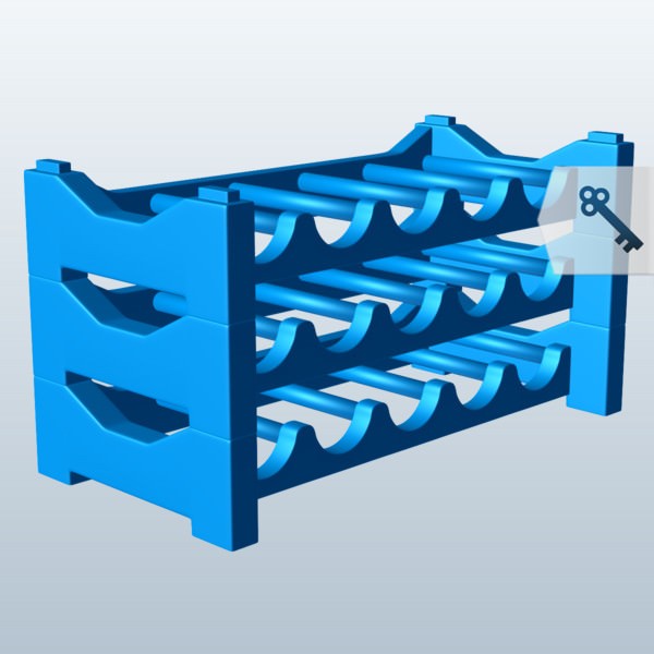 Wine rack wooden and stackable v2 Free 3D Model - .obj .stl - Free3D