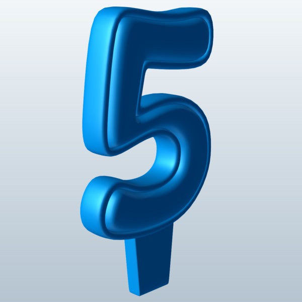 Number 5 v1 Free 3D Model - .obj .stl - Free3D