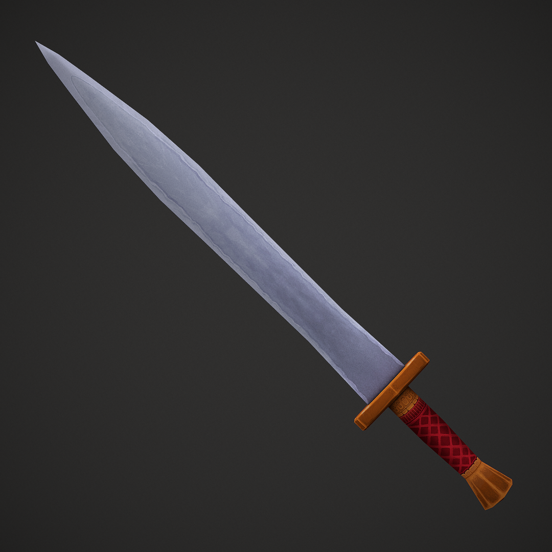 Hand Painted Low Poly Sword Free 3D Model - .obj .png .fbx .blend - Free3D