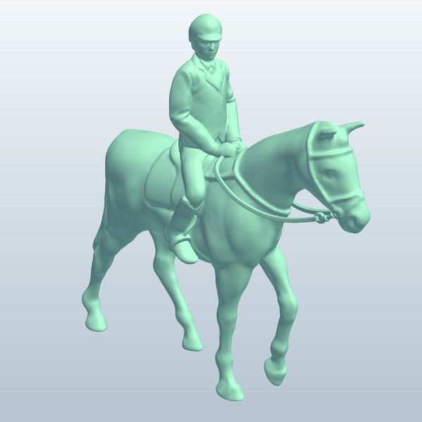 HorseAndRider Walking V1 Free 3D Model - .obj .stl - Free3D