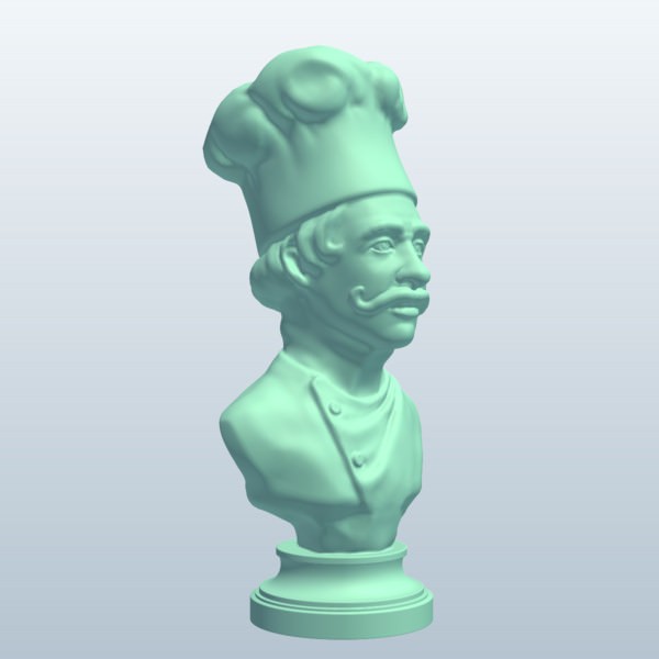 Novelty BustFrench Chef v1 Free 3D Model - .obj .stl - Free3D