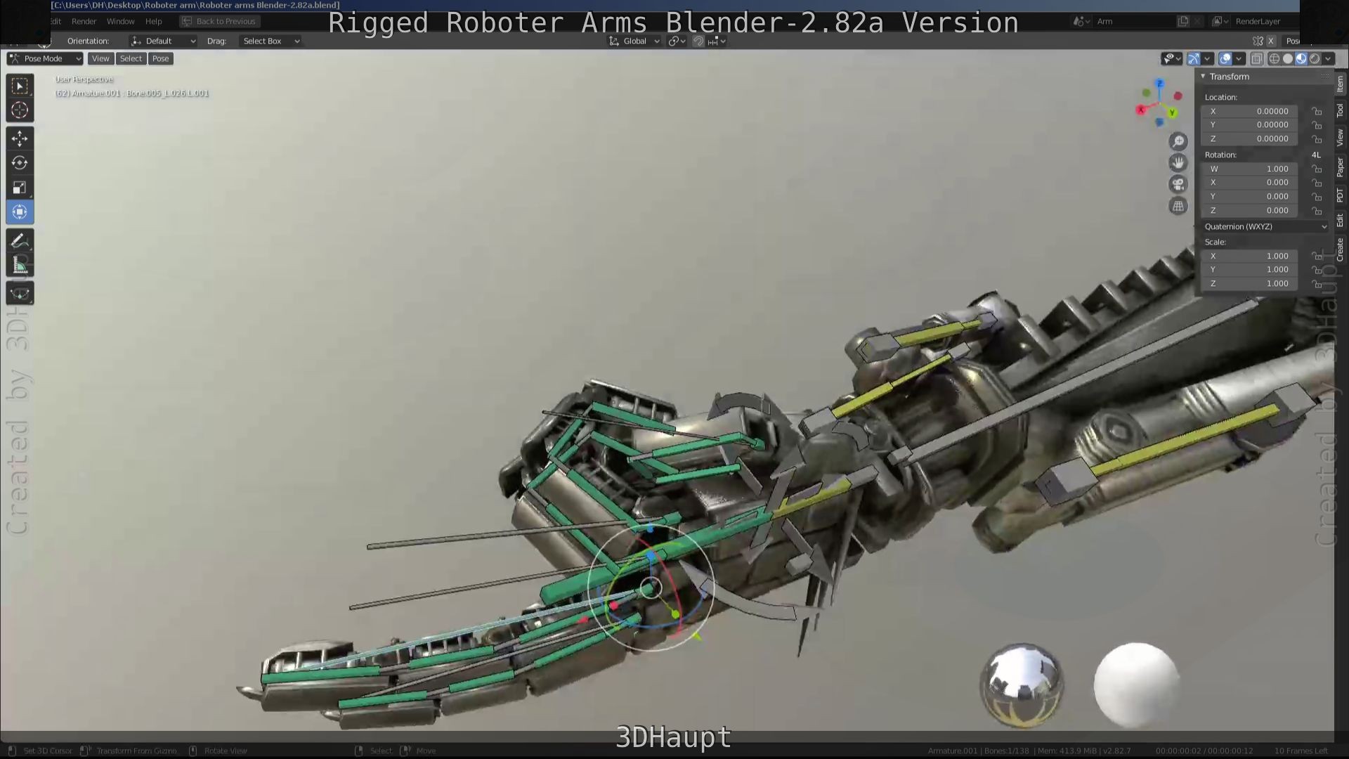 Rigged Robot Arms Blender-2.82a Version Free 3D Model - .jpg .blend ...