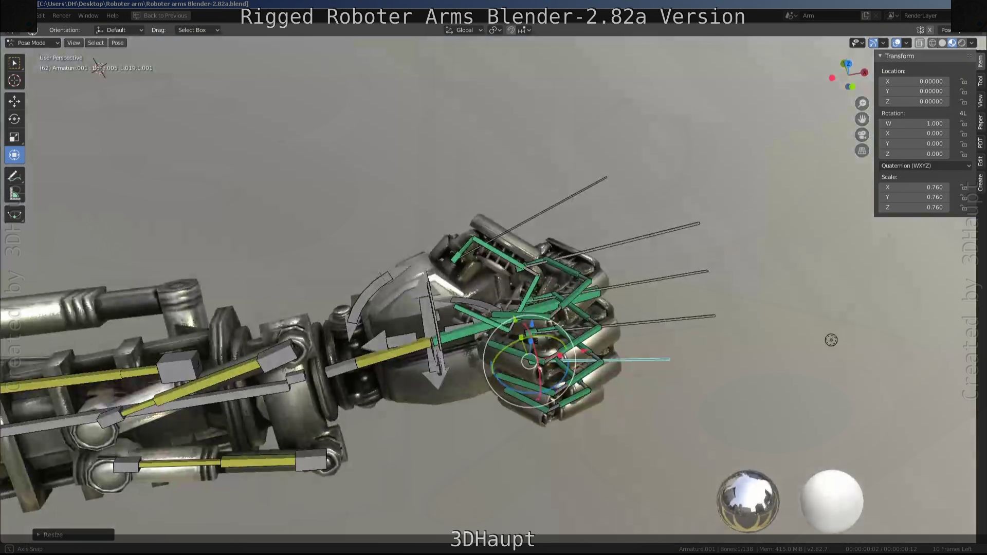 Rigged Robot Arms Blender-2.82a Version Free 3D Model - .jpg .blend ...