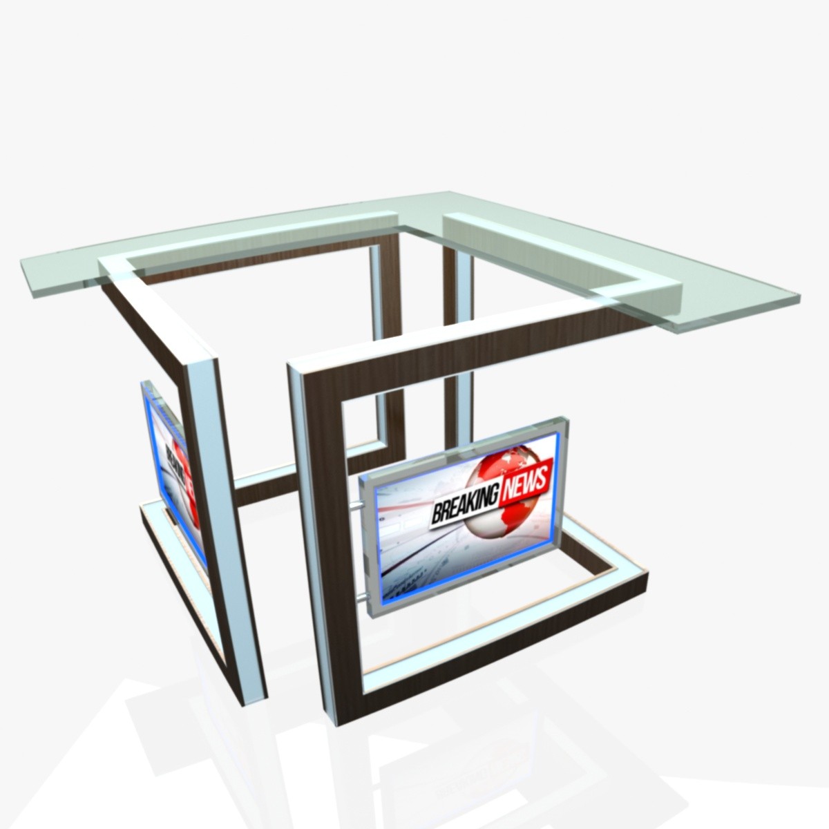 TV Studio News Desk 3 Free 3D Model - .stl .png .obj .max .fbx .dxf ...