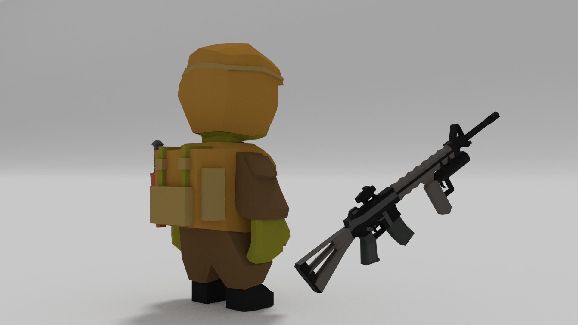 Low poly rigs soldier Free 3D Model - .obj .blend .fbx - Free3D