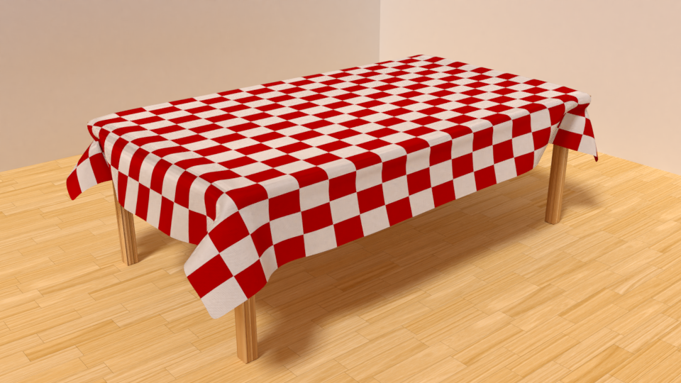 Table with tablecloth Free 3D Model - .3ds .obj .dae .blend .fbx .mtl ...