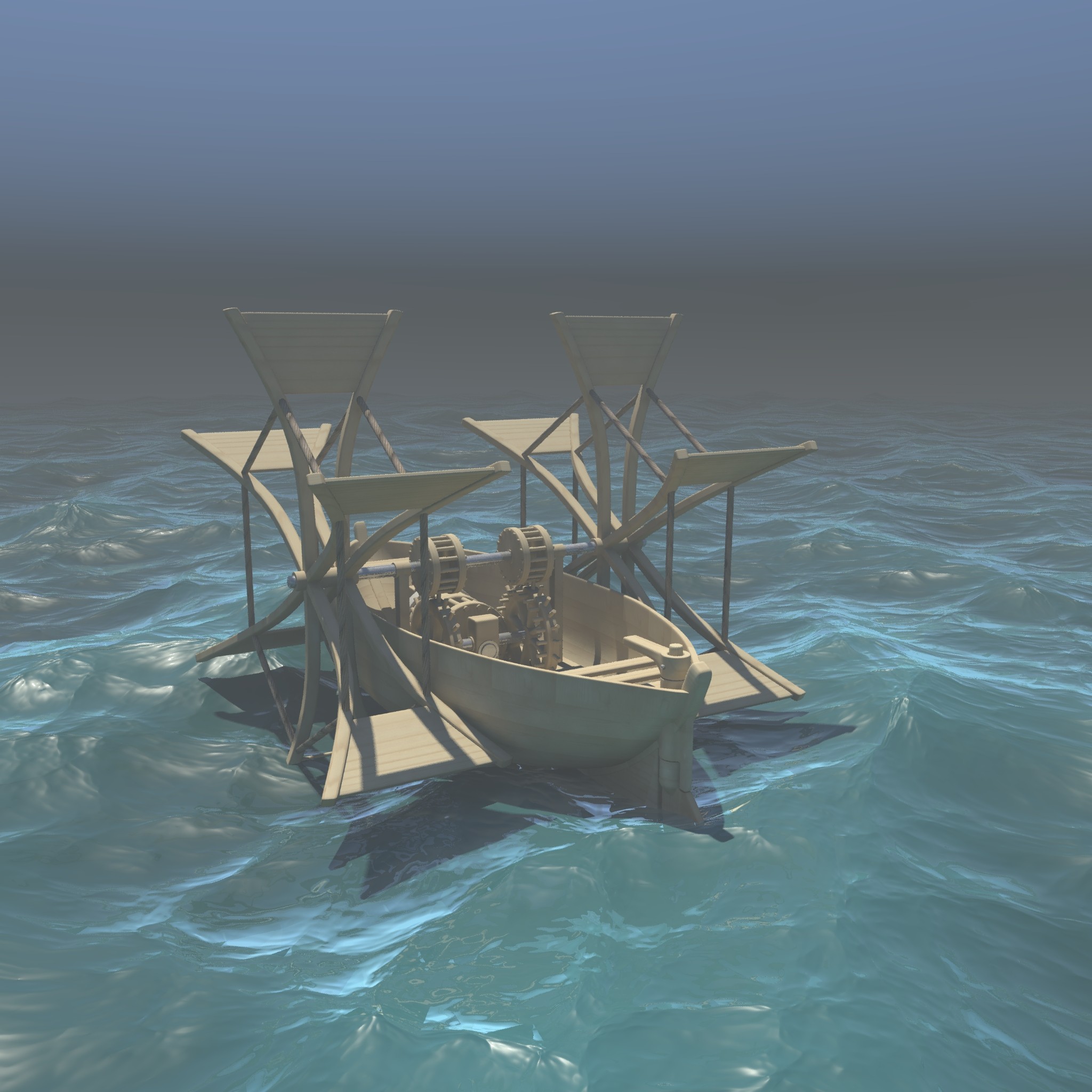 Leonardo da Vinci Paddle Boat Free 3D Model - .mb .obj .fbx - Free3D