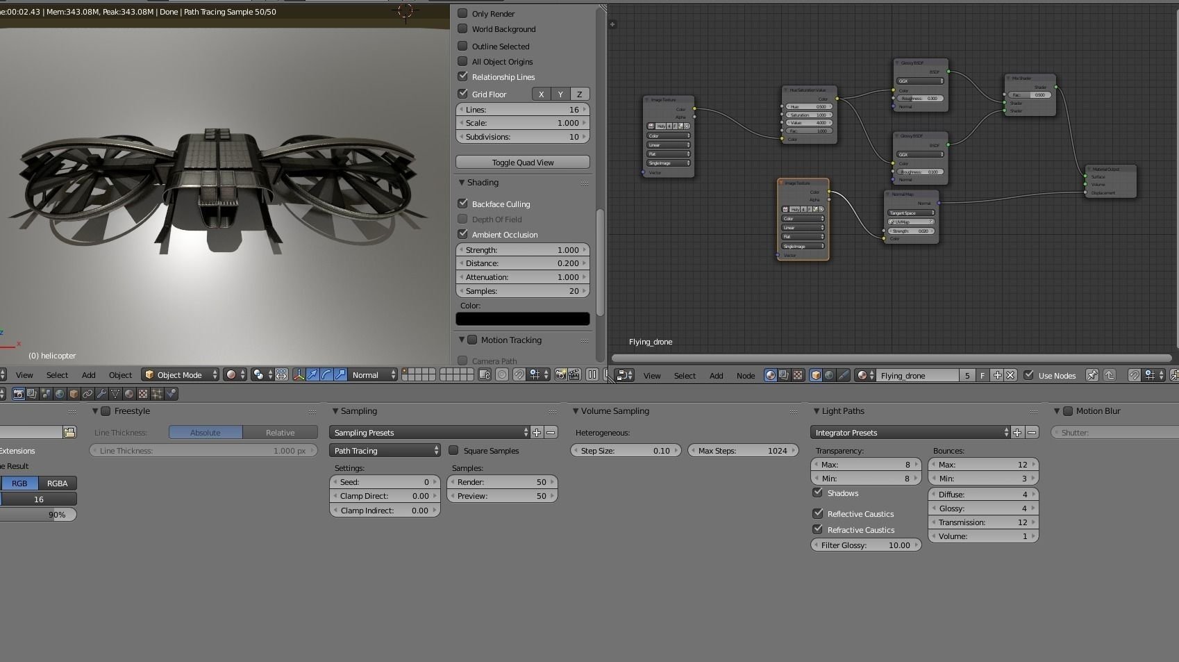 Drone controlable - Blender Game Engine Modelo 3D gratis - .3ds .obj .dae .blend .fbx .mtl .dxf ...