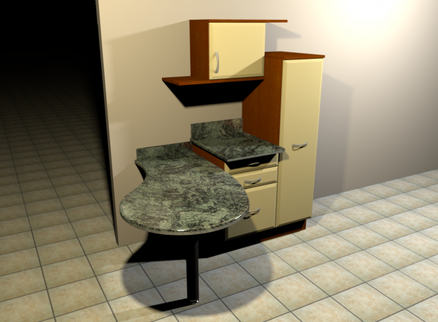 Kitchen Set Free 3D Model - .3ds .obj .mtl .dwg .dxf .stl .sldprt - Free3D