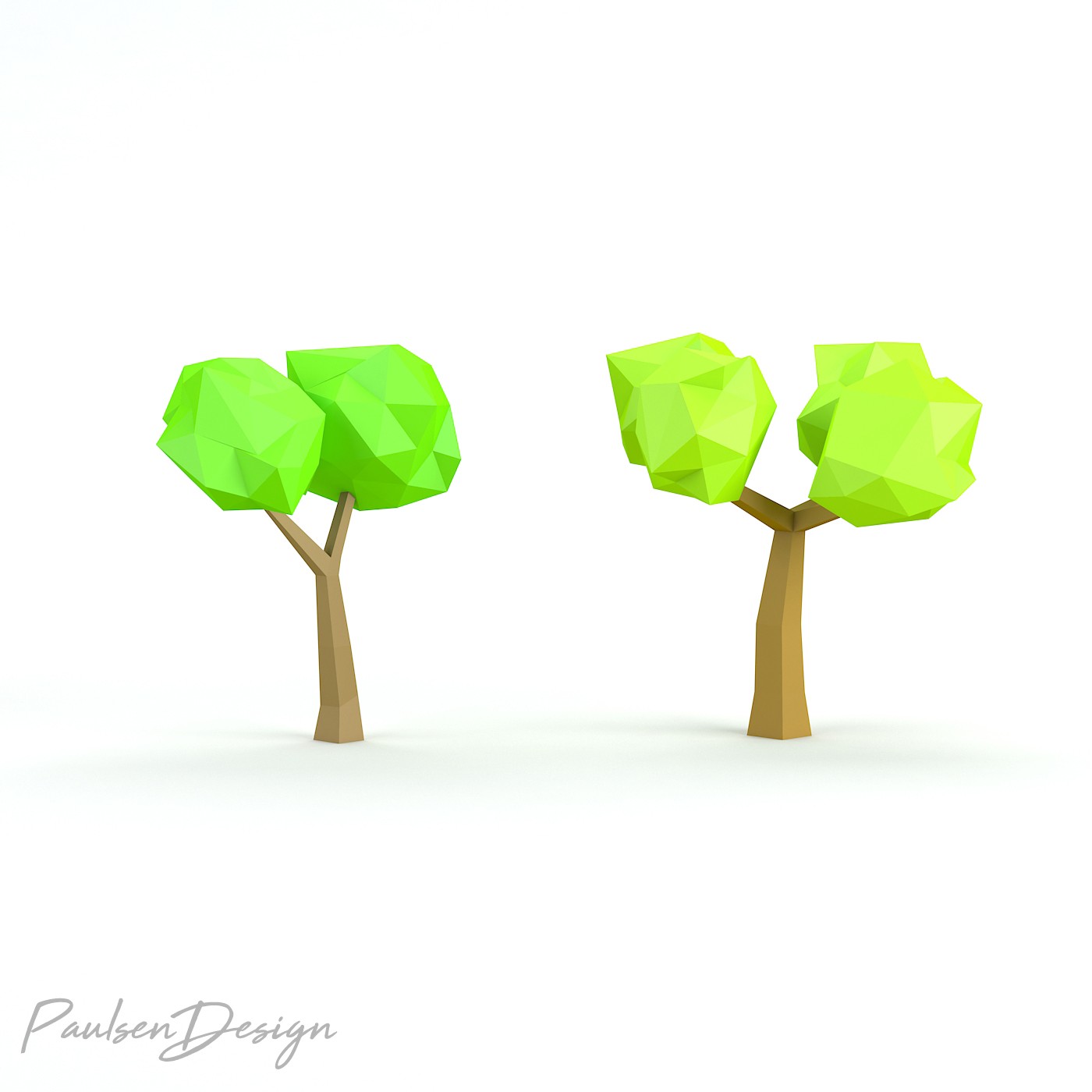 Cartoon low poly trees Free 3D Model - .fbx .c4d .blend .3ds . .max ...