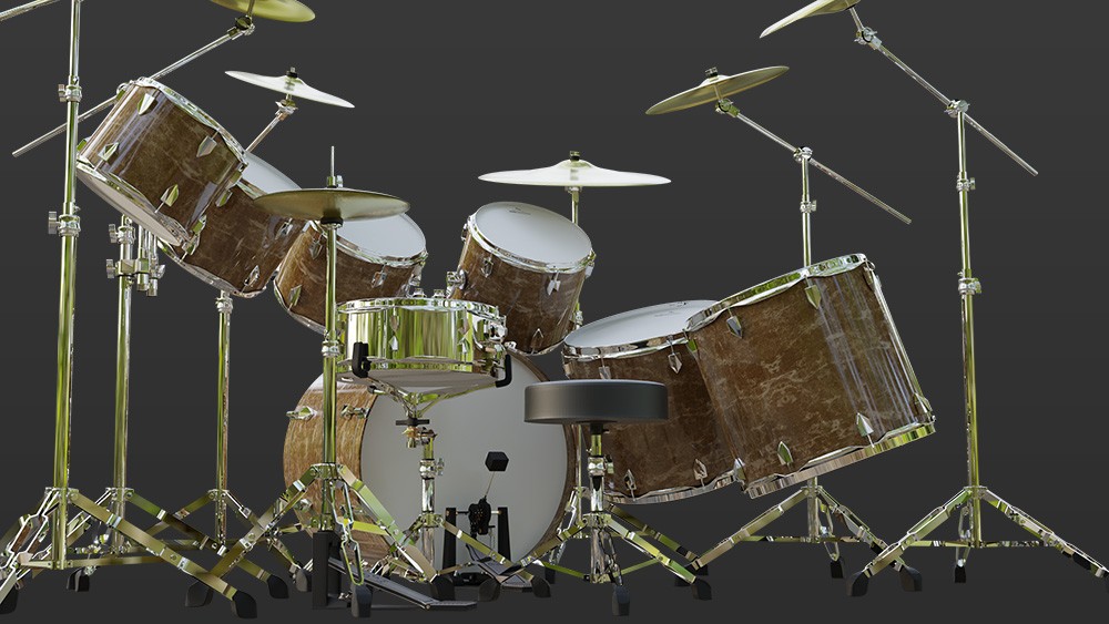 Drum Set Free 3D Model - .blend .obj - Free3D