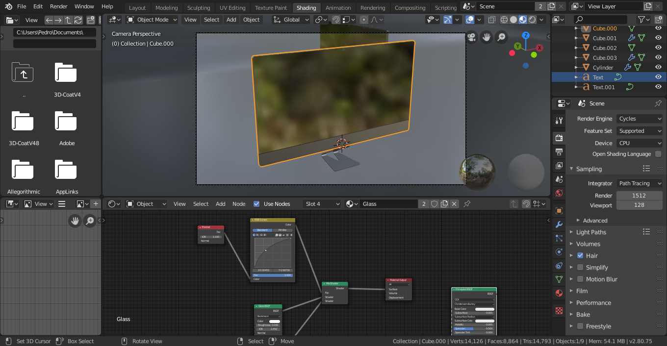 Transparent glass monitor Free 3D Model - .blender - Free3D