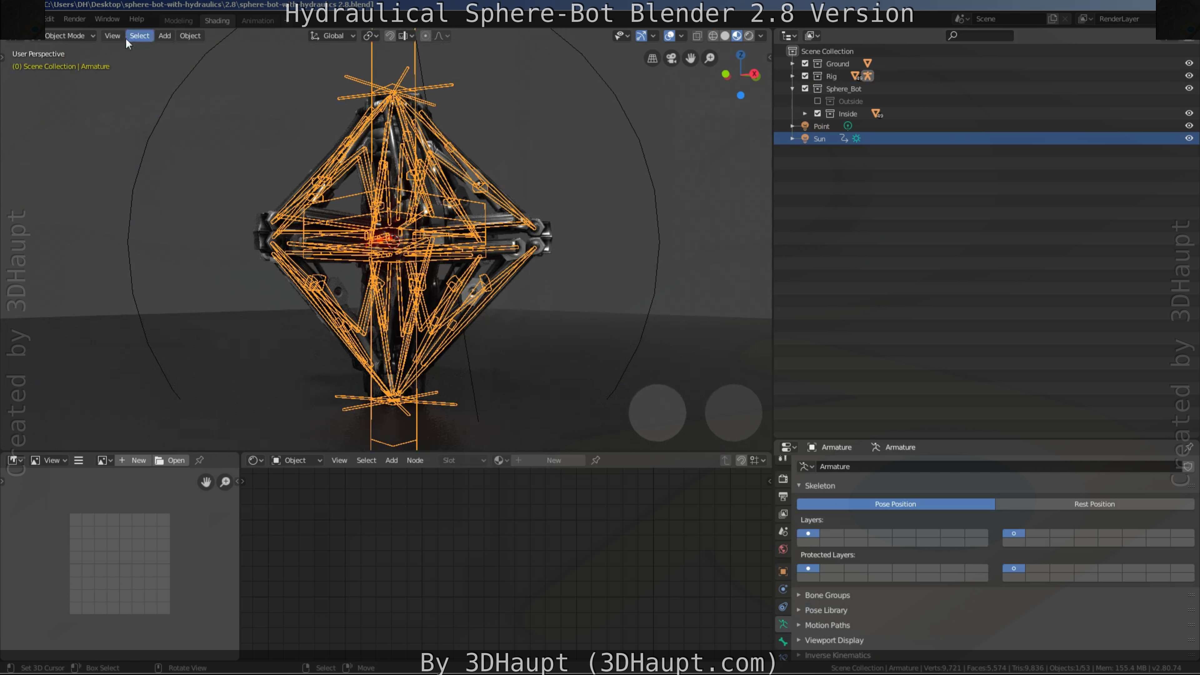 Sphere-Bot 2.8 Version Free 3D Model - .blender .textures .fbx .x .dae ...