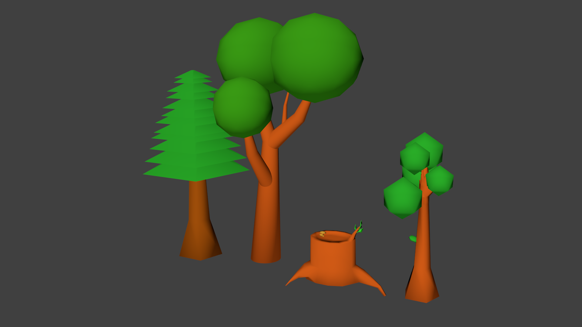 Low poly tree pack Free 3D Model - .blend .fbx - Free3D