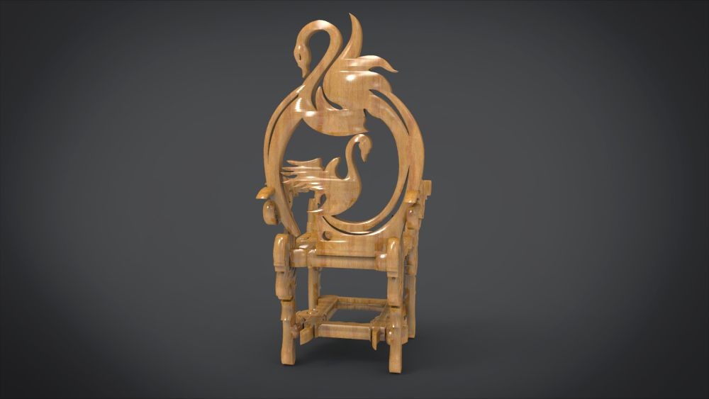 Unique Chair with a Goose motif model Free 3D Model - .blend .fbx .mtl ...
