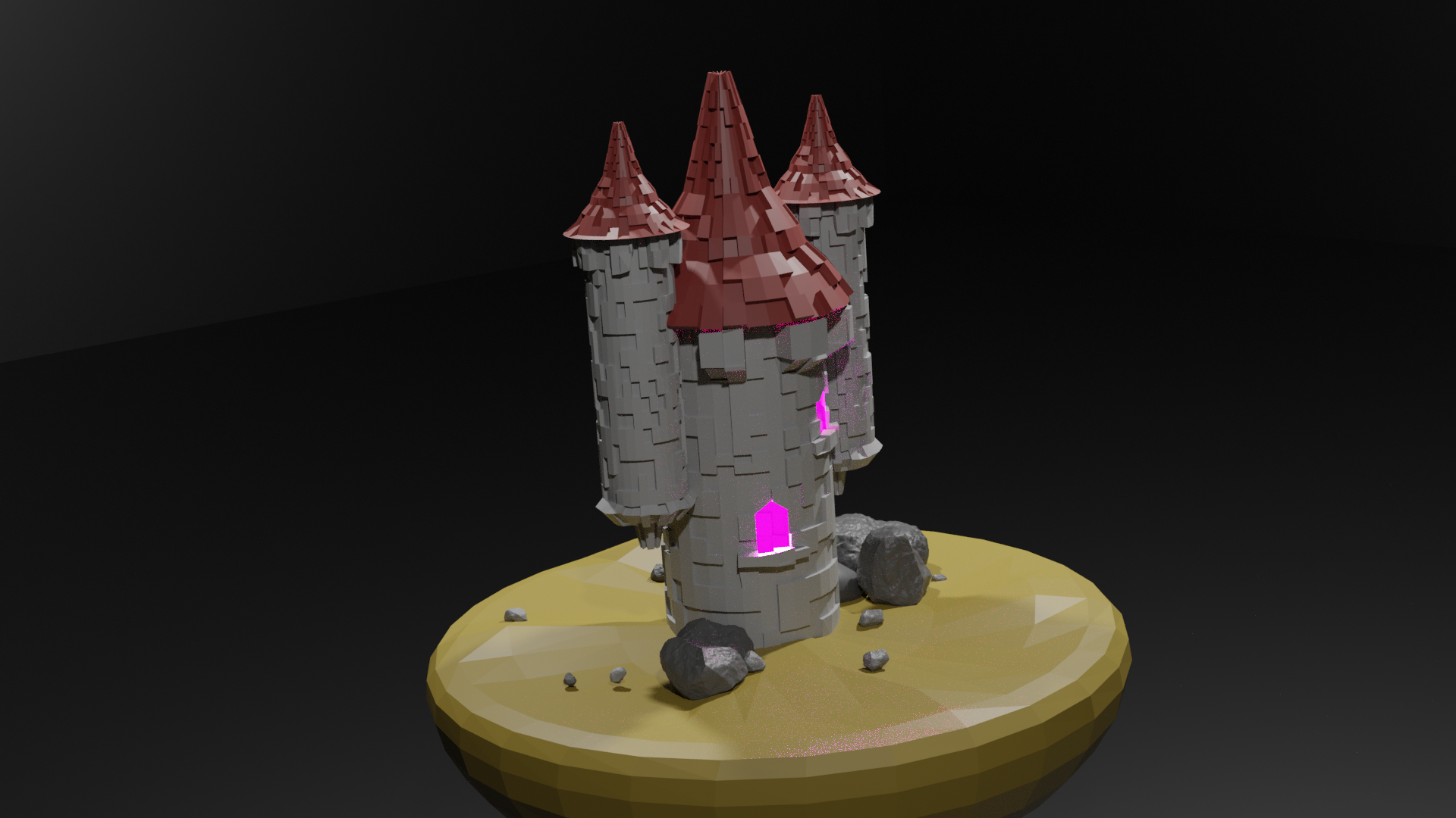 Castle low poly Free 3D Model - .blend - Free3D