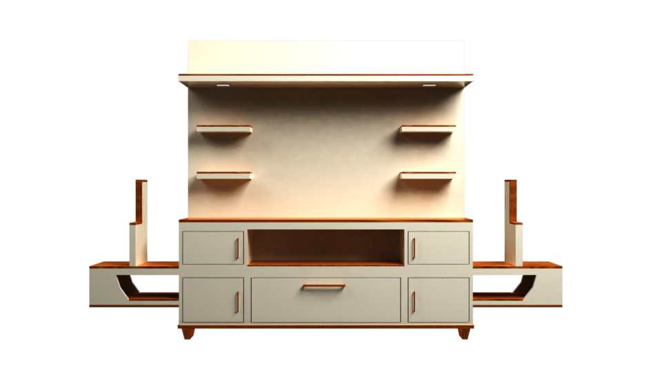 Elegant Wood TV Table 001 Free 3D Model - . - Free3D