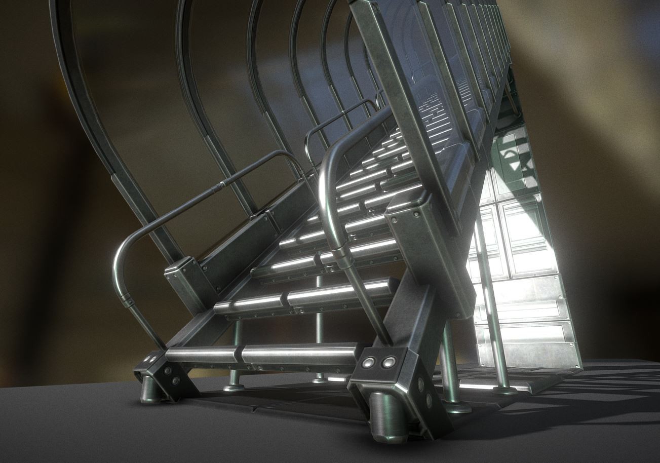 Modular Sci-Fi Stairs (Basic Version) Free 3D Model - .fbx .x3d .wrl ...