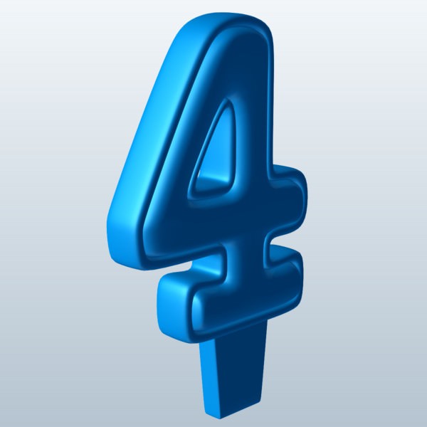 Number 4 v1 Free 3D Model - .obj .stl - Free3D