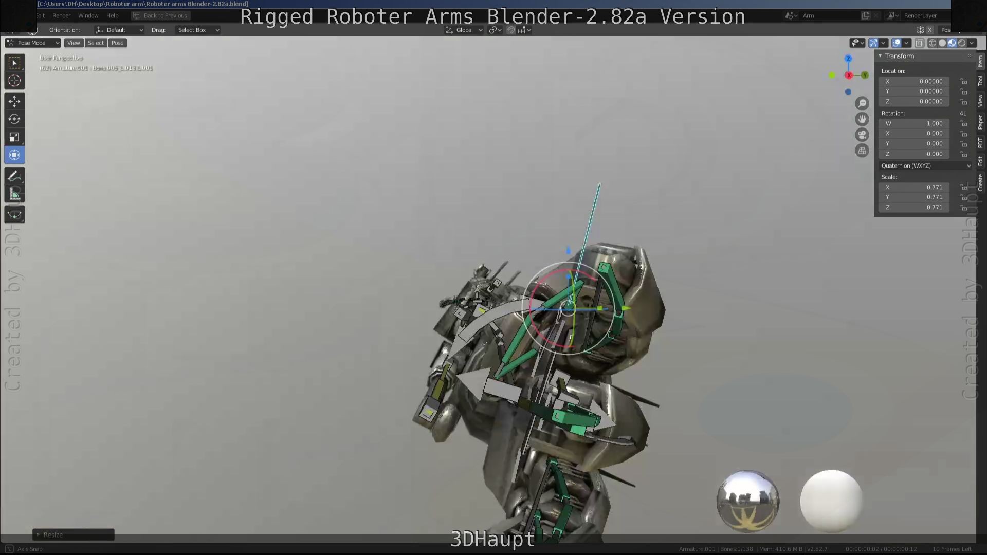 Rigged Robot Arms Blender-2.82a Version Free 3D Model - .jpg .blend ...