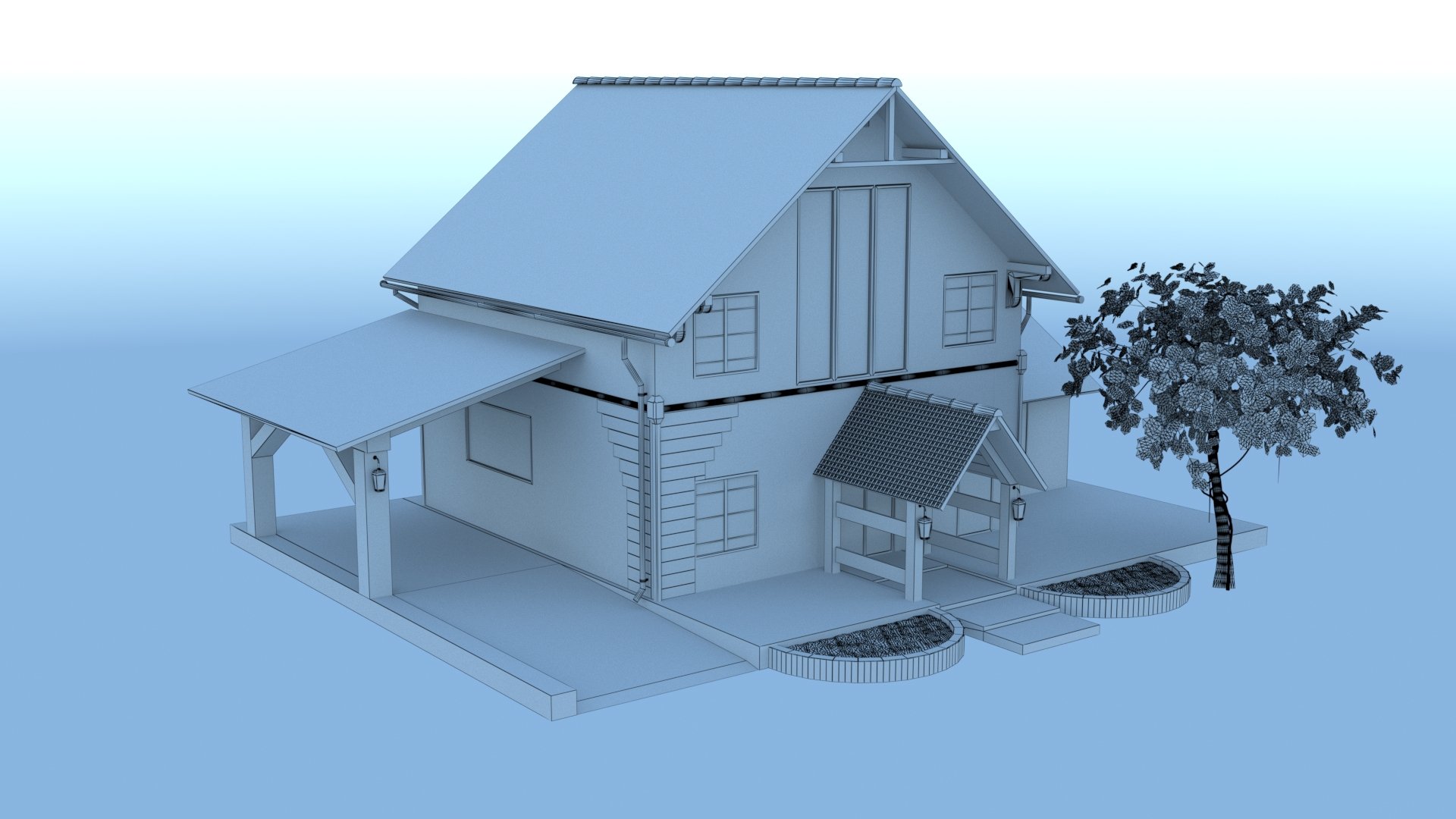 Country house Free 3D Model - .obj - Free3D