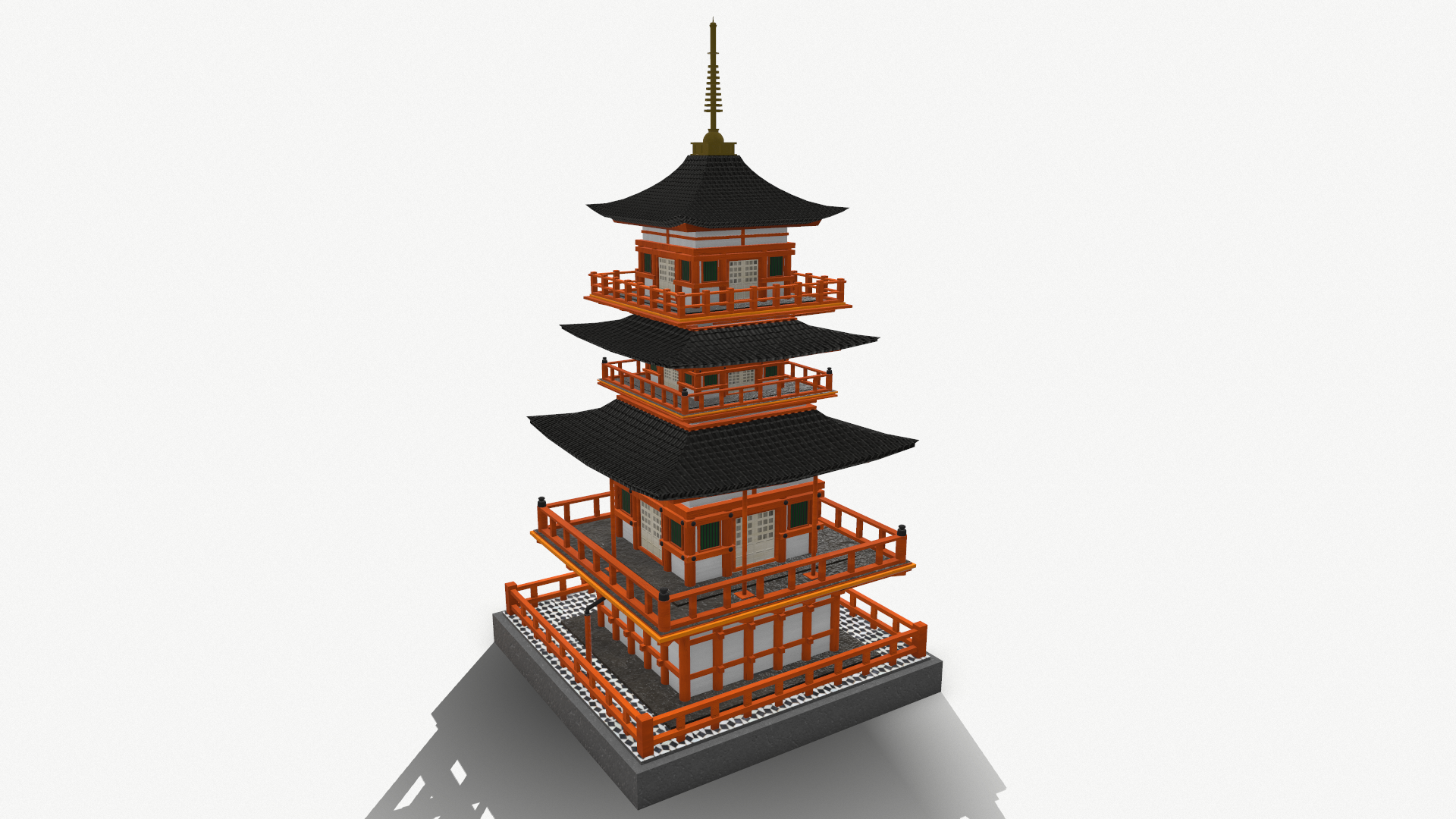 Japanese Temple Free 3D Model - .blende .obj .fbx - Free3D