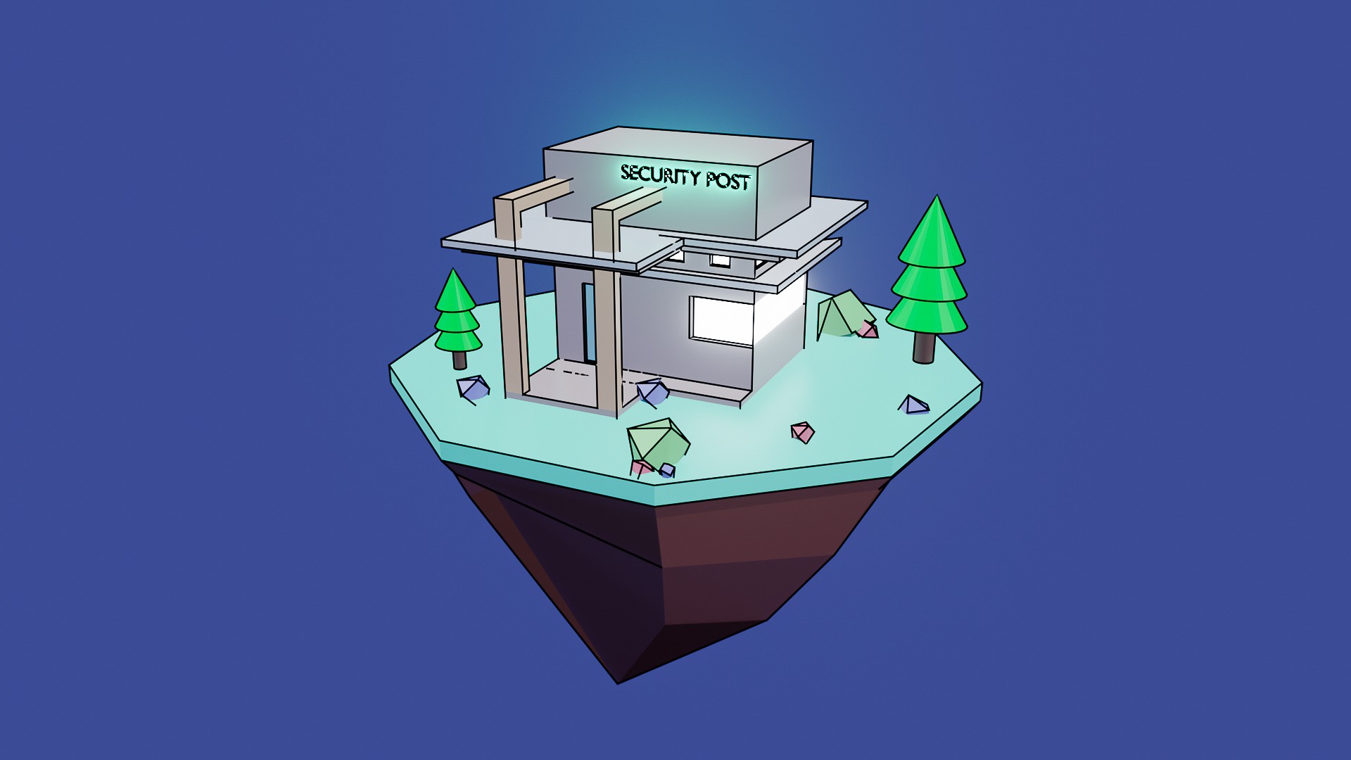 Security Post Free 3D Model - .obj .fbx .blend .x3d - Free3D