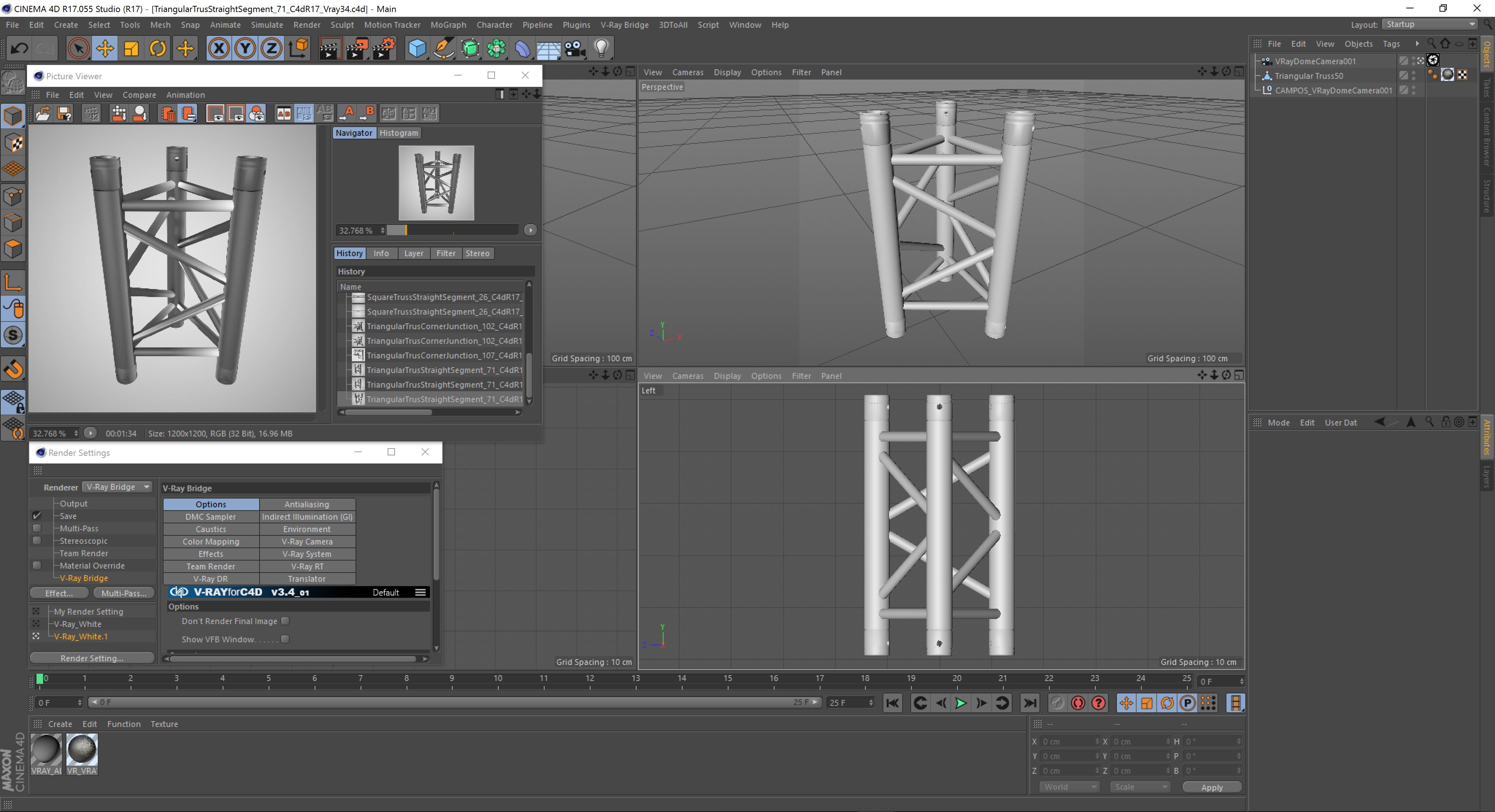 Triangular Truss Straight Segment 71 Free 3D Model - .stl .obj .3dsmax ...