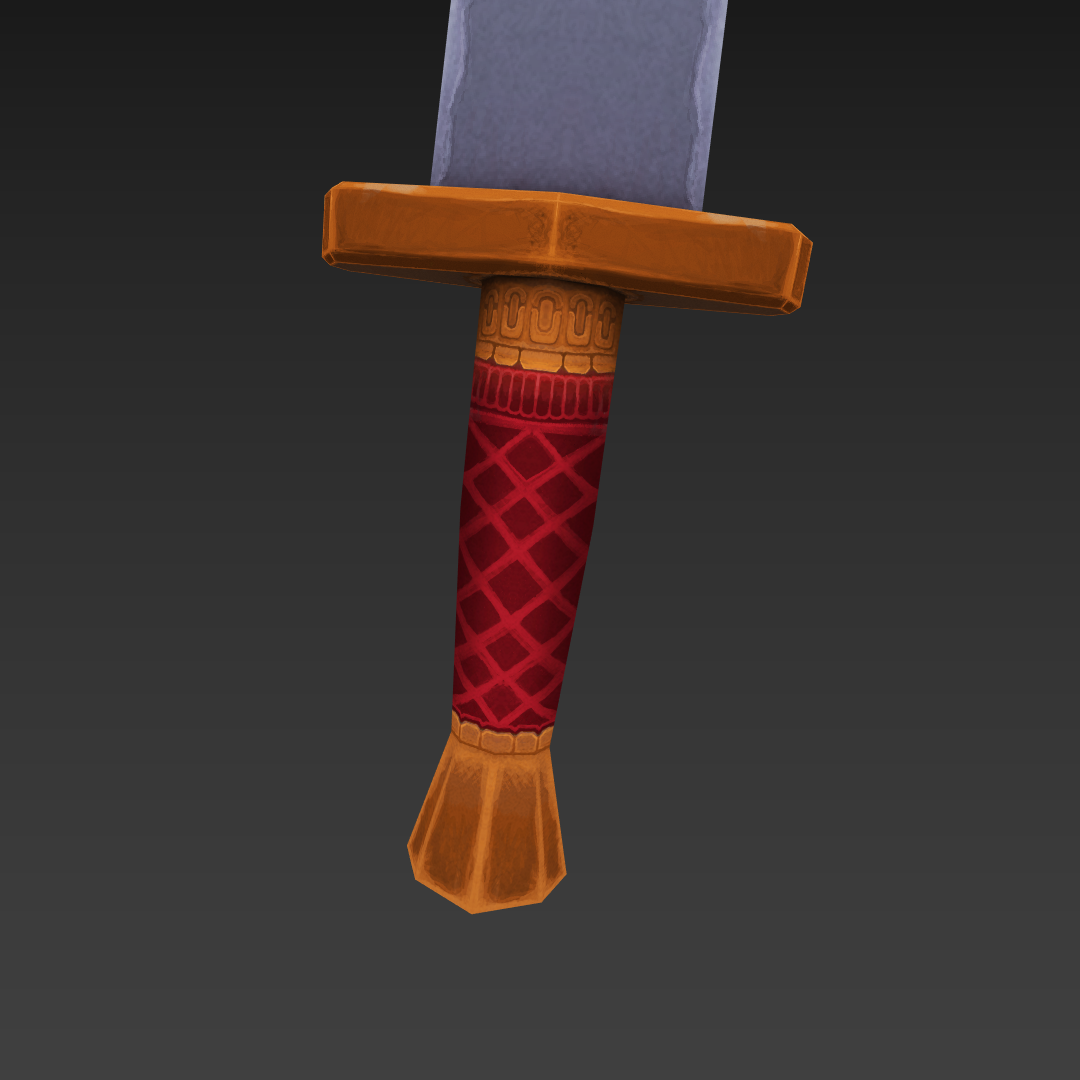 Hand Painted Low Poly Sword Free 3D Model - .obj .png .fbx .blend - Free3D