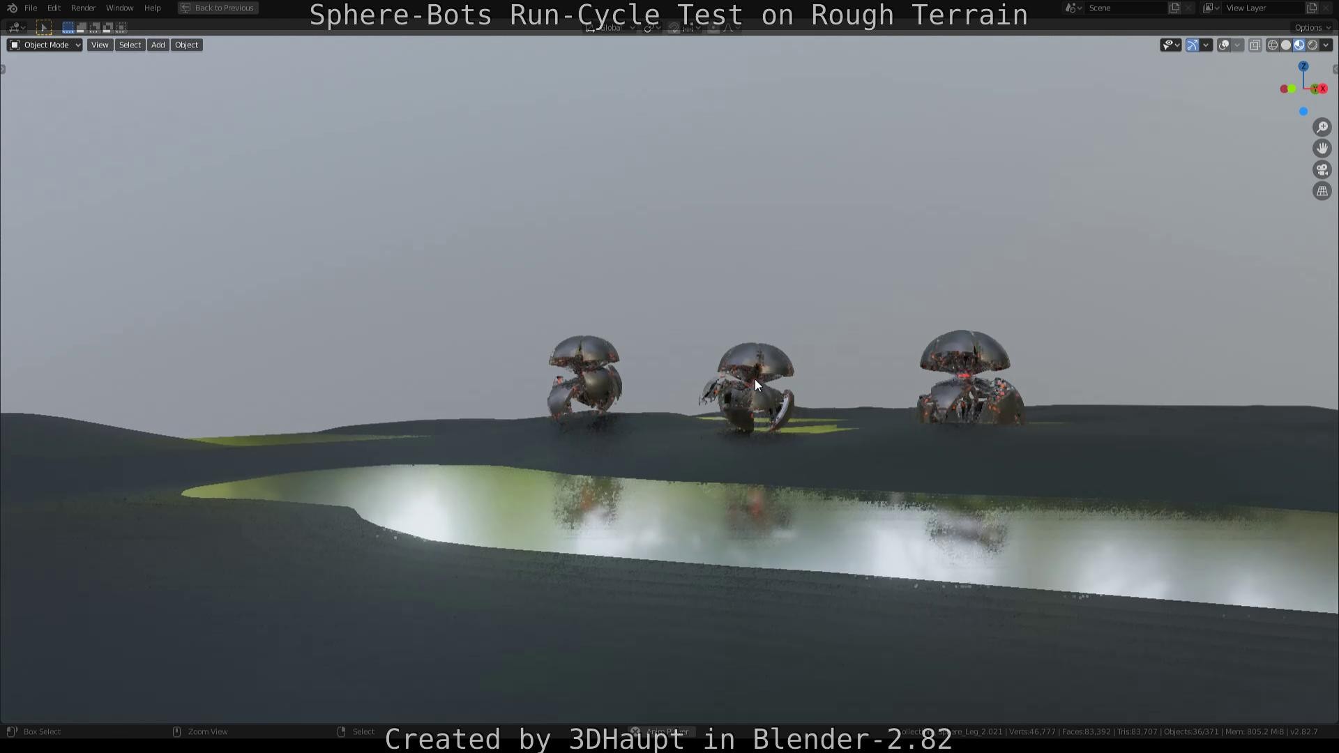 Sphere-Bots Run-Cycle Test on Rough Terrain Free 3D Model - .png .jpg ...